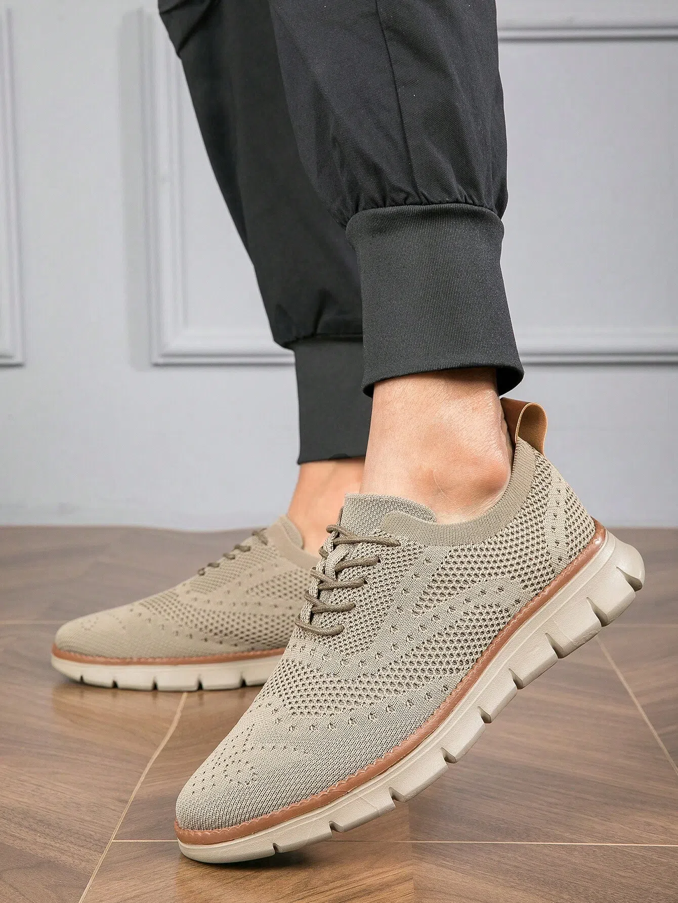 Plus Size Summer Khaki Men's Shoes, British Style Breathable ...